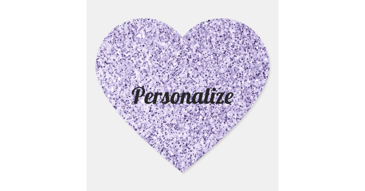 Ultra Violet Light Purple Glitter Sparkles Custom Heart Sticker Zazzle