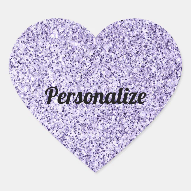 Ultra violet light purple glitter sparkles Custom Heart Sticker | Zazzle
