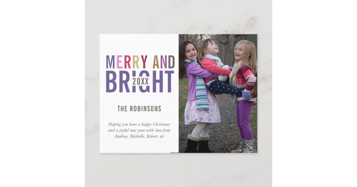Ultra Violet Palette Christmas Greeting Photo Announcement Postcard ...