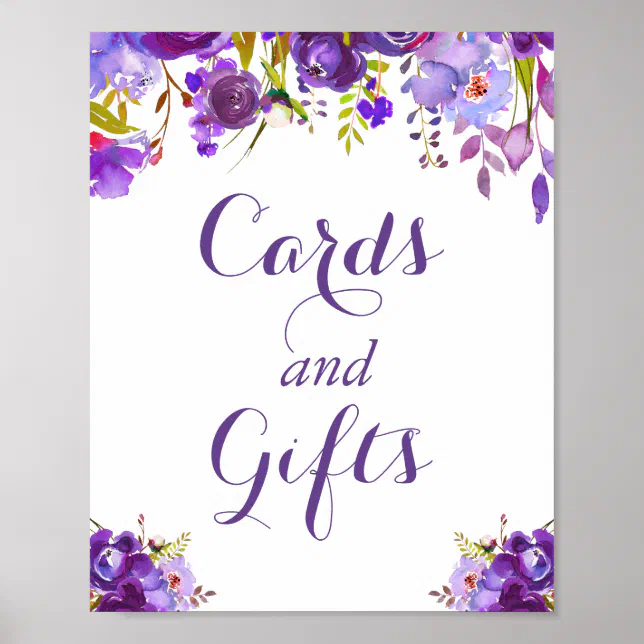 Ultra Violet Purple Floral Cards and Gifts Sign | Zazzle