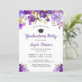 Ultra Violet Purple Floral Graduation Party Invitation | Zazzle