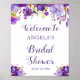 Ultra Violet Purple Floral Welcome Wedding Sign | Zazzle