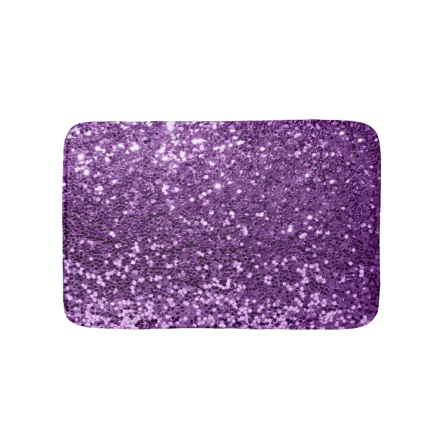 Ultra Violet Purple Glitter Magenta Amethyst Spark Bath Mat | Zazzle