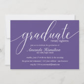 Ultra violet typography Graduation Invitation | Zazzle