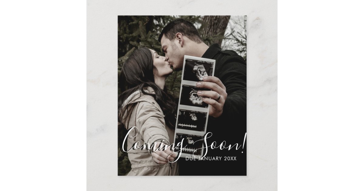 Ultrasound Photo Script Coming Soon Pregnancy Flyer | Zazzle