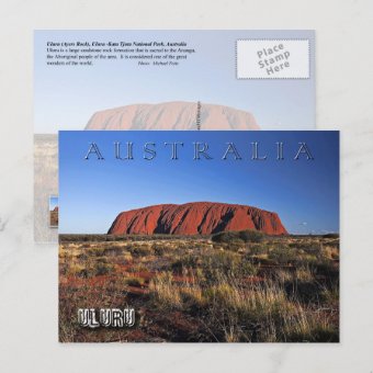 Uluru (Ayers Rock), Australia Postcard | Zazzle
