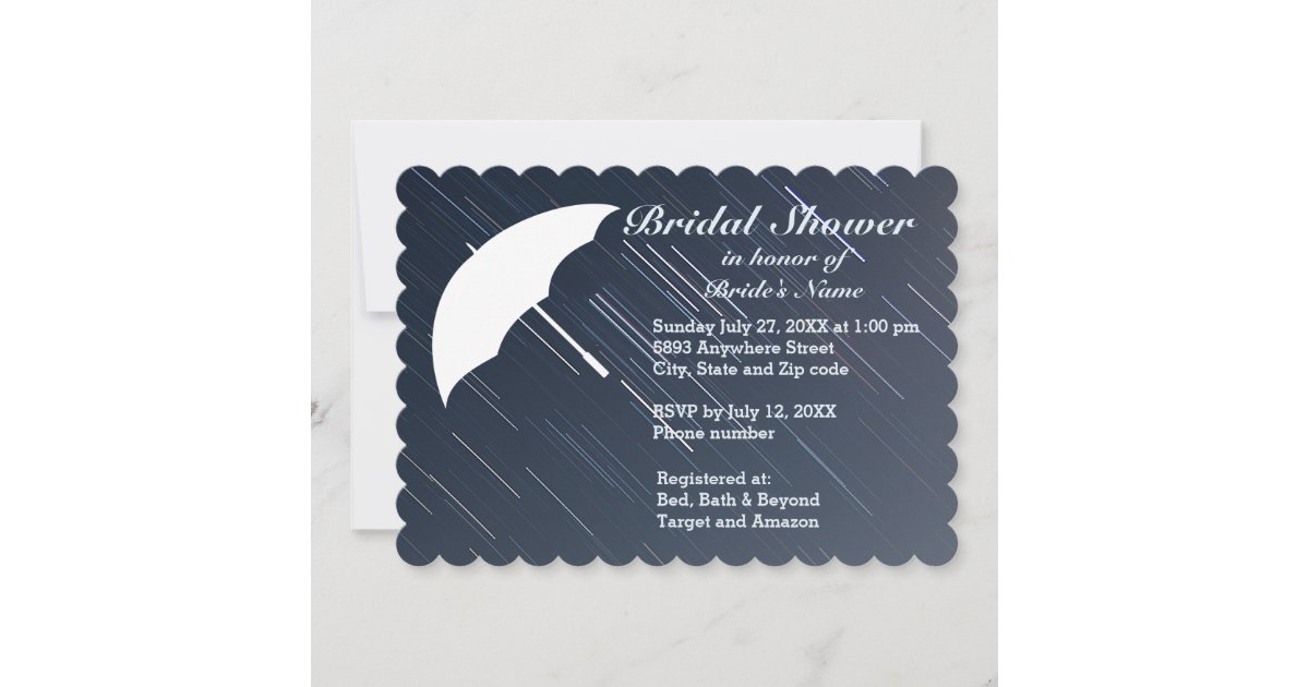 Umbrella and the Rain Bridal Shower Invitation | Zazzle