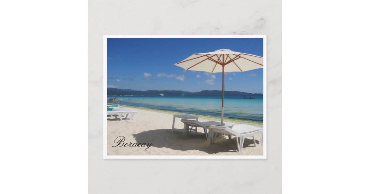 umbrella relax boracay postcard | Zazzle