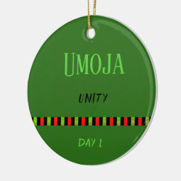 Umoja - Kwanzaa Day 1 Green Ceramic Ornament | Zazzle