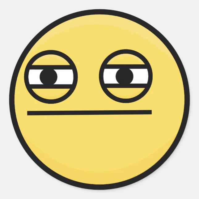 unamused squint sticker | Zazzle