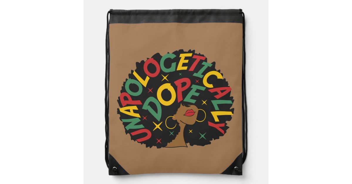 Unapologetically Dope Black Girl Afro Drawstring Bag | Zazzle