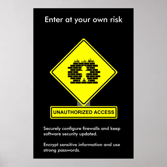 Unauthorized Access Security Awareness Poster | Zazzle