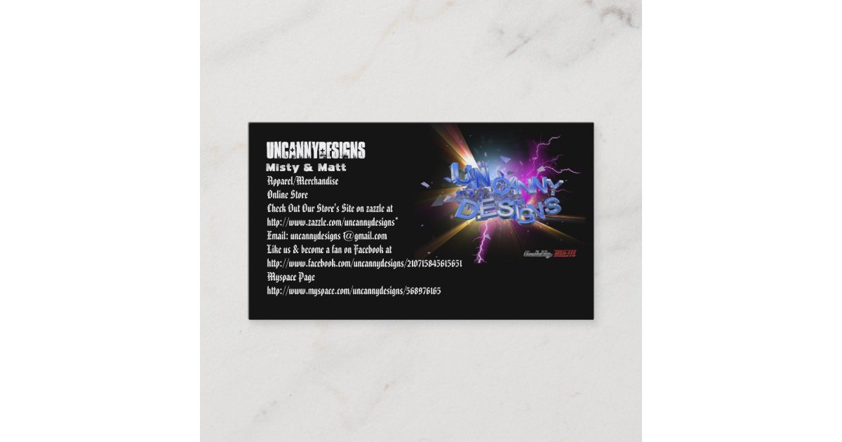 Uncanny Designs Original Business Card | Zazzle