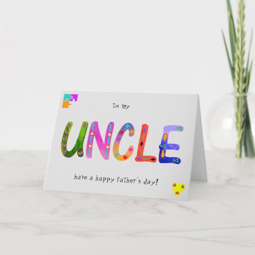 UNCLE Bold Geometric Father's Day greeting Card | Zazzle