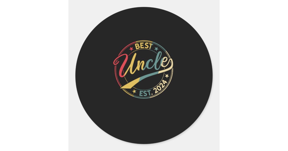 Uncle Est 2024 Uncle since 2024 Retro Uncle 2024 Classic Round Sticker ...