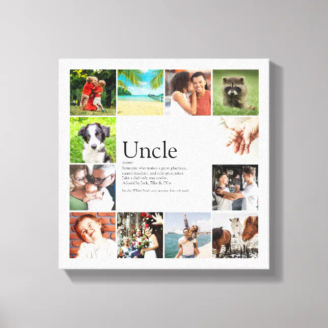 Uncle, Funcle Definition 12 Photo Collage Canvas Print | Zazzle