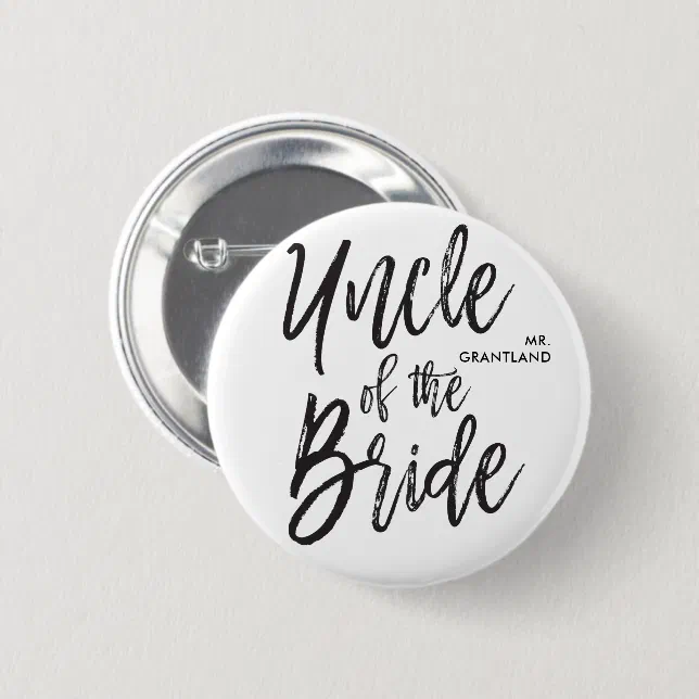 Uncle of the Bride | Script Wedding Button | Zazzle