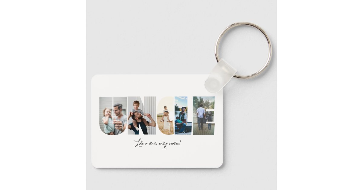 Uncle Photo Collage 5 Pictures Collage Keychain | Zazzle