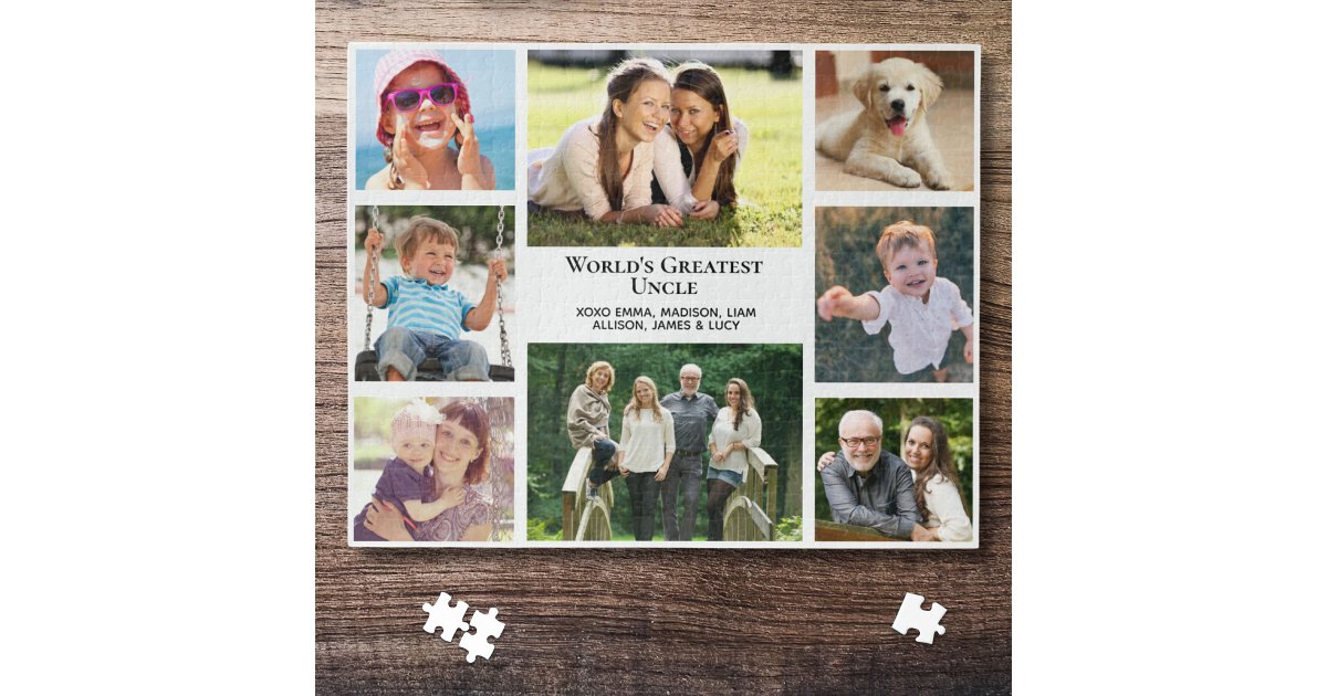 Uncle Photo Collage Jigsaw Puzzle | Zazzle