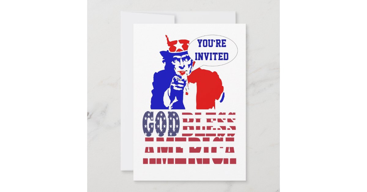 Uncle Sam American party Invitation | Zazzle
