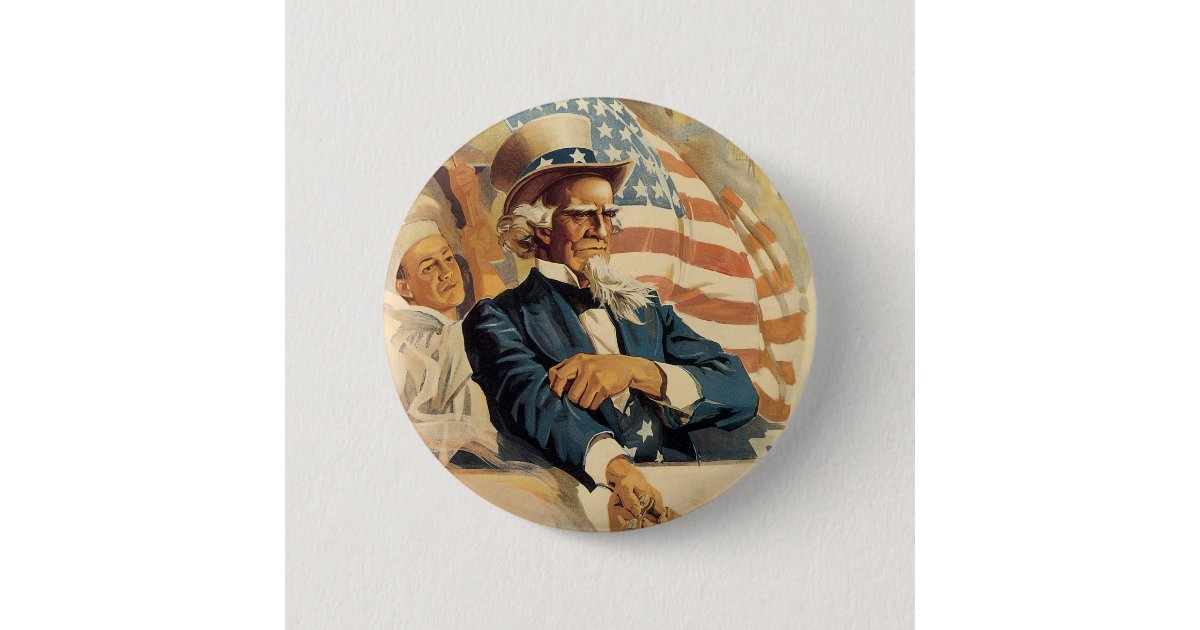Uncle Sam and the Navy Button | Zazzle