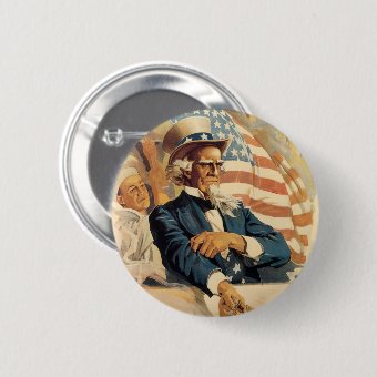 Uncle Sam and the Navy Button | Zazzle