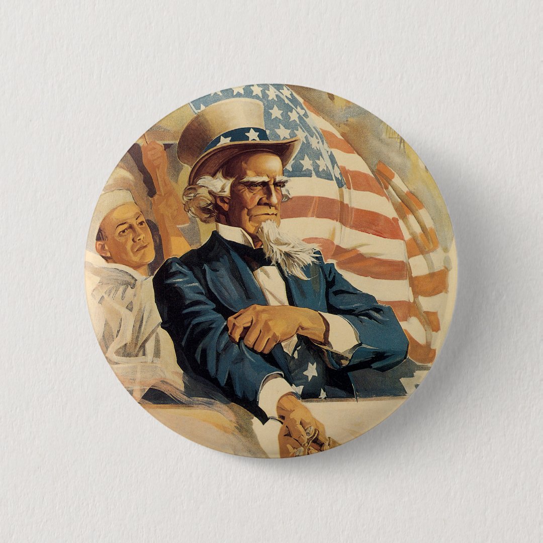 Uncle Sam and the Navy Button | Zazzle