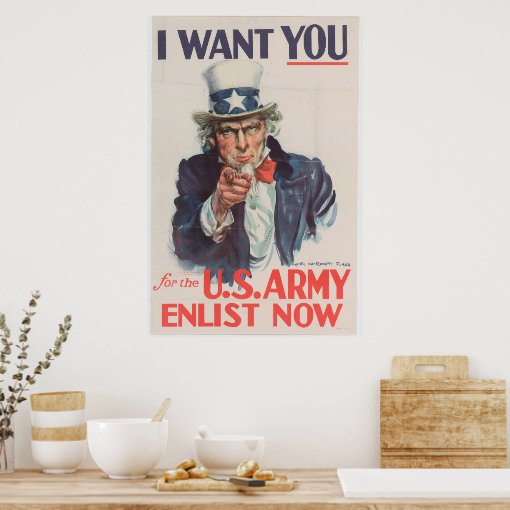 Uncle Sam Enlistment Propaganda Poster | Zazzle