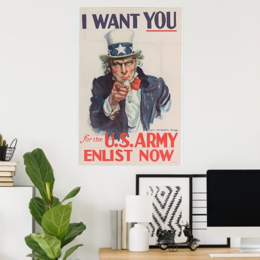 Uncle Sam Enlistment Propaganda Poster | Zazzle