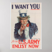 Uncle Sam Enlistment Propaganda Poster | Zazzle