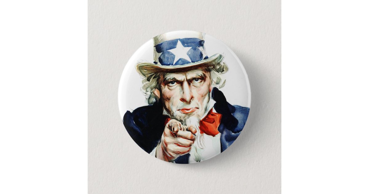 Uncle Sam - from vintage Flagg poster Pinback Button | Zazzle