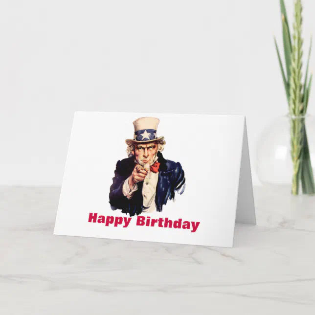 Uncle Sam Happy Birthday Card | Zazzle