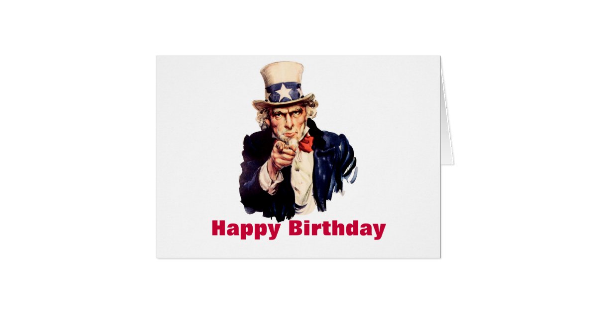 Uncle Sam Happy Birthday Card | Zazzle.com