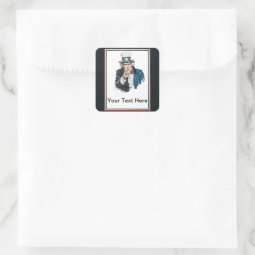 Uncle Sam I Want You Customize Your Text Here Square Sticker | Zazzle