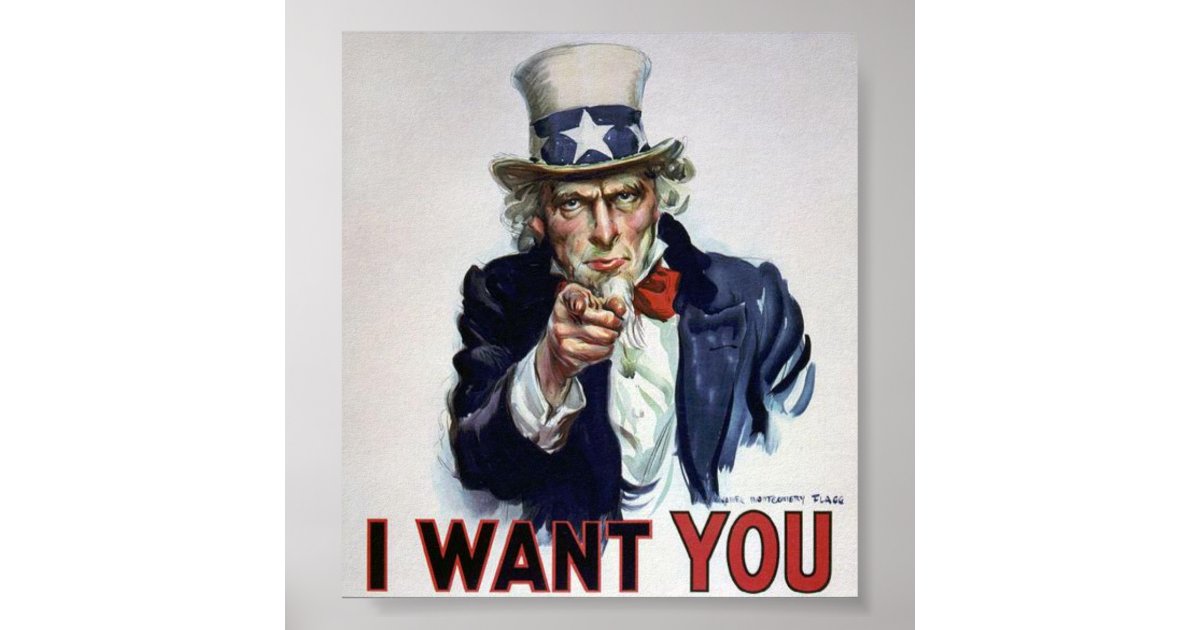 Uncle Sam I want You Poster | Zazzle