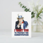 Uncle Sam: I want you to protect the constitution Postcard | Zazzle