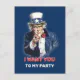 Uncle Sam Party Invitation Postcard | Zazzle