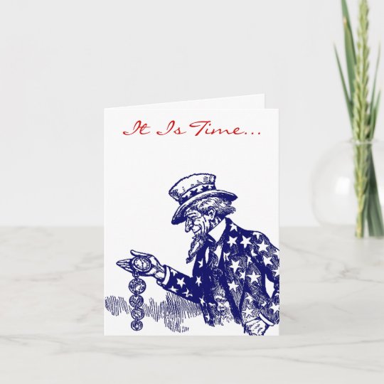 Uncle Sam & Pocket Watch Military Thank You Card | Zazzle.com