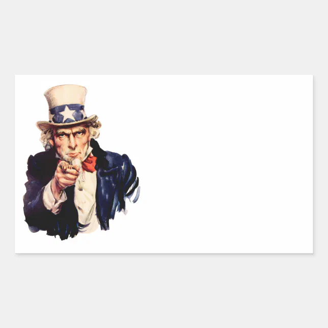 Uncle Sam Pointing His Finger Rectangular Sticker | Zazzle