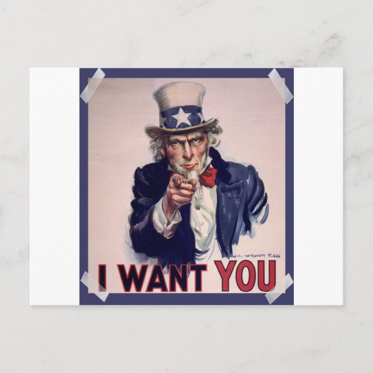 Uncle Sam Poster High Quality Postcards | Zazzle