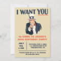 Uncle Sam Poster Patriotic Birthday Invitation | Zazzle