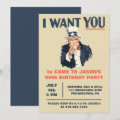 Uncle Sam Poster Patriotic Birthday Invitation | Zazzle