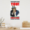 Uncle Sam Register to Vote Poster | Zazzle