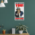 Uncle Sam Register to Vote Poster | Zazzle