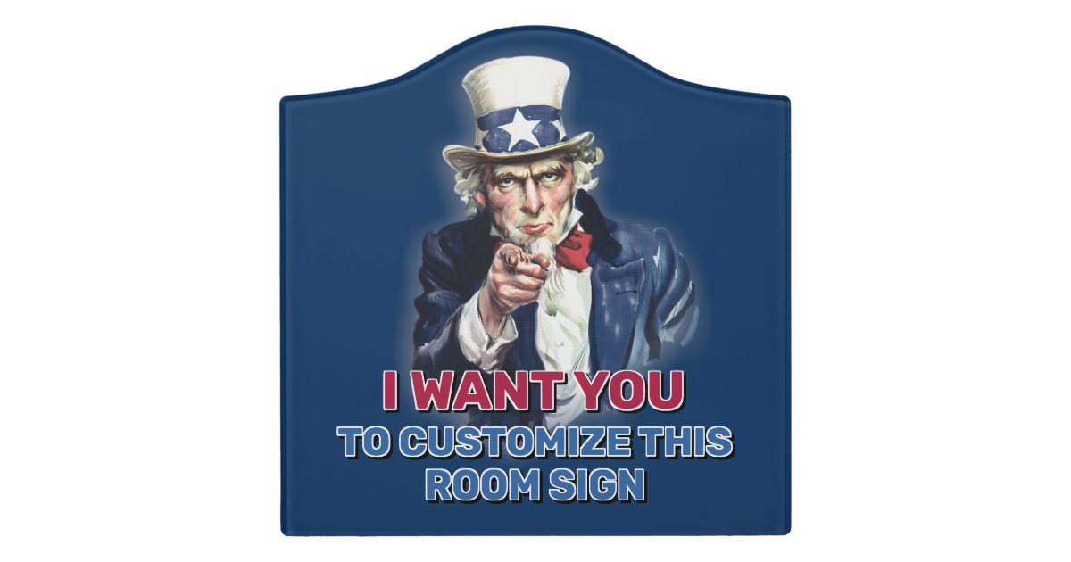 Uncle Sam Room Sign | Zazzle