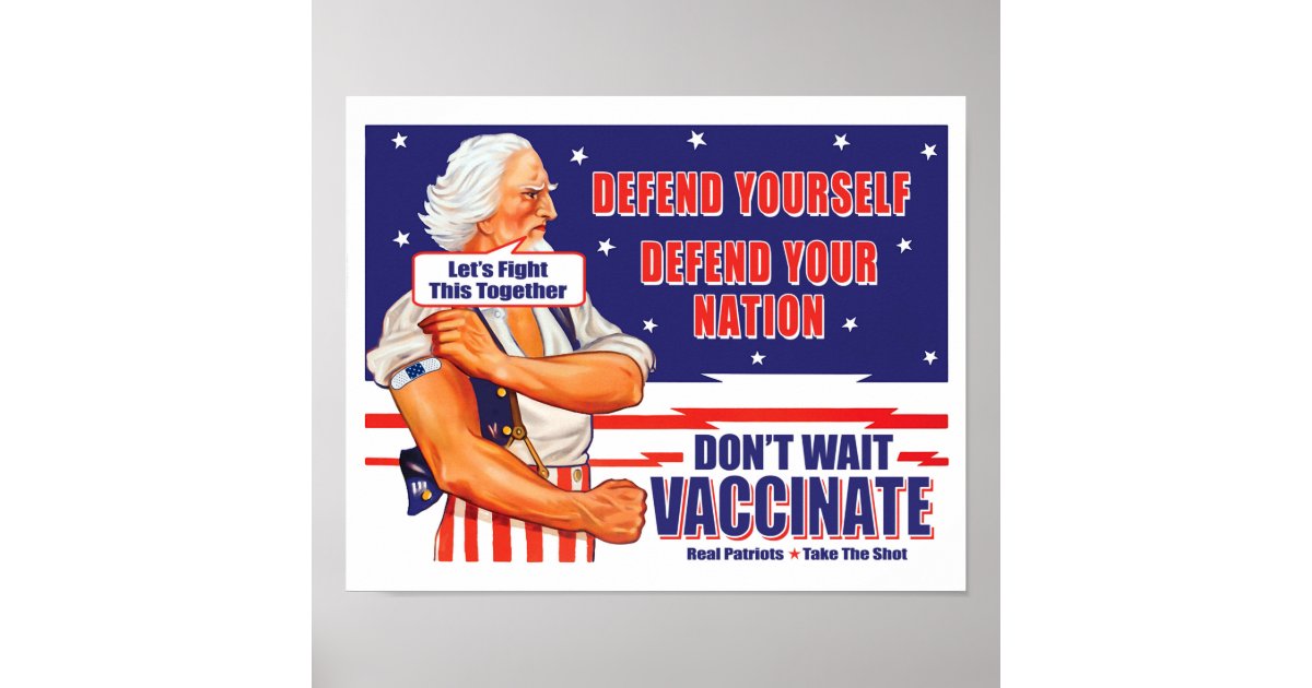 Uncle Sam Vaccinate Let's Fight This Together Post Poster | Zazzle