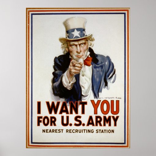 Uncle Sam Vintage Recruiting Poster | Zazzle