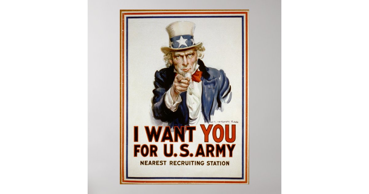 Uncle Sam Vintage Recruiting Poster | Zazzle