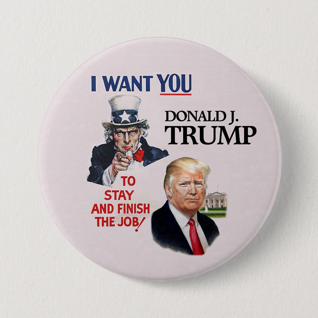Uncle Sam Wants Donald Trump 2020 Button | Zazzle