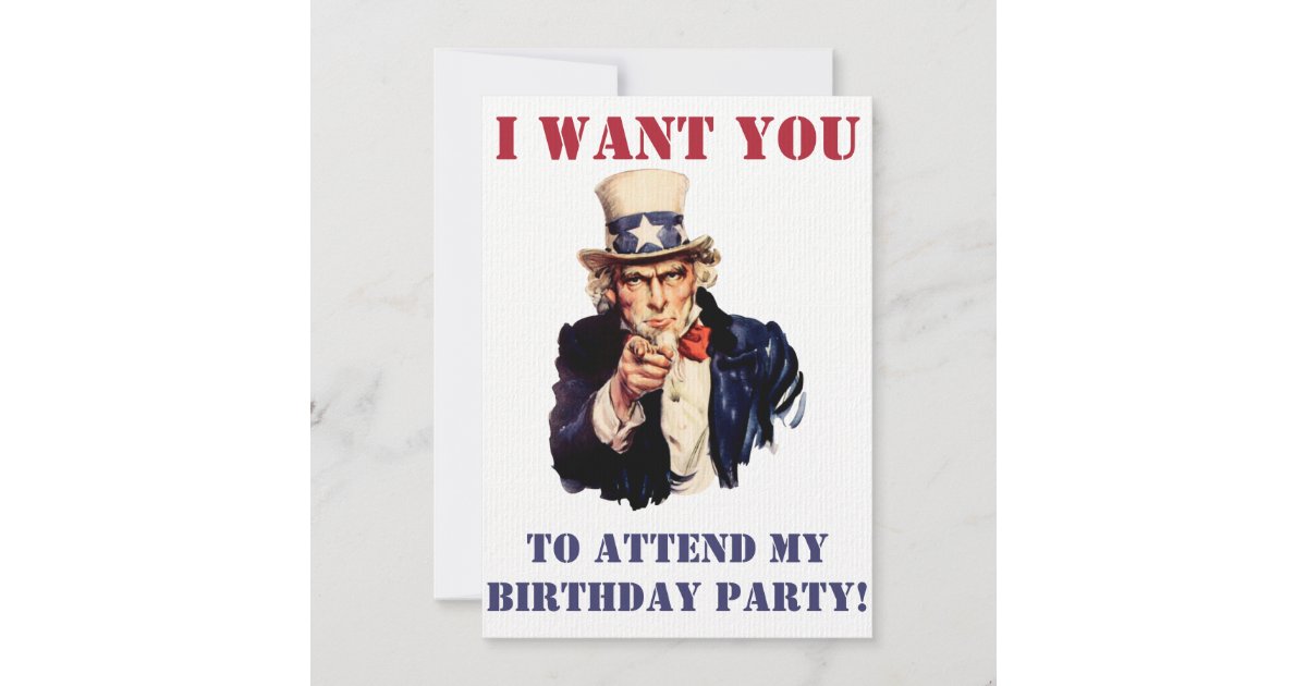 Uncle Sam wants you! Invitation | Zazzle